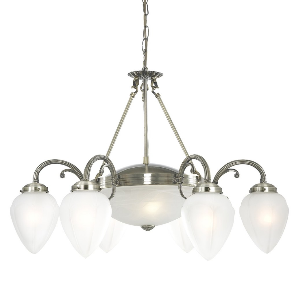 REGENCY ANTIQUE BRASS 8 LIGHT FITTING WITH ACID GLASS SHADES – 1998-8ab ...