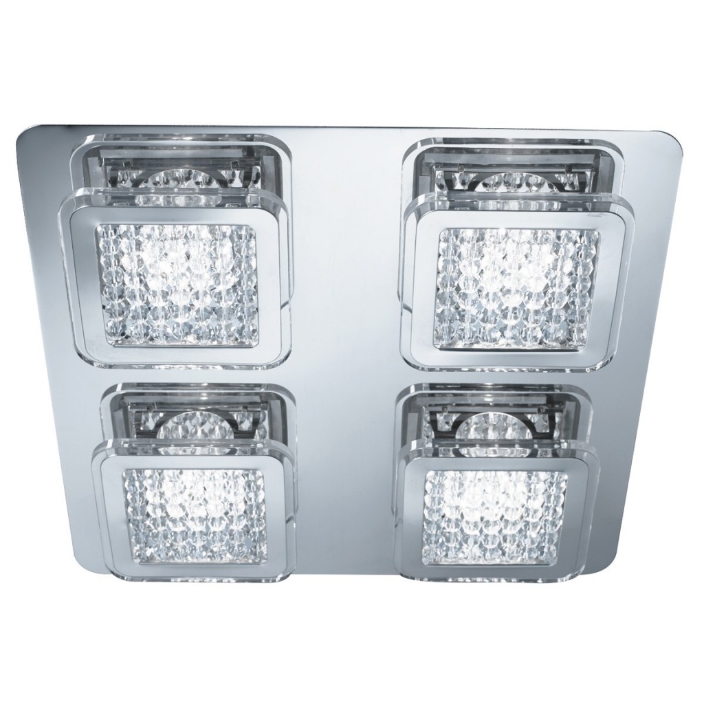 QUADRANT CHROME 48 LED SQUARE CEILING LIGHT WITH GLASS BEADS – 7324-4CC ...