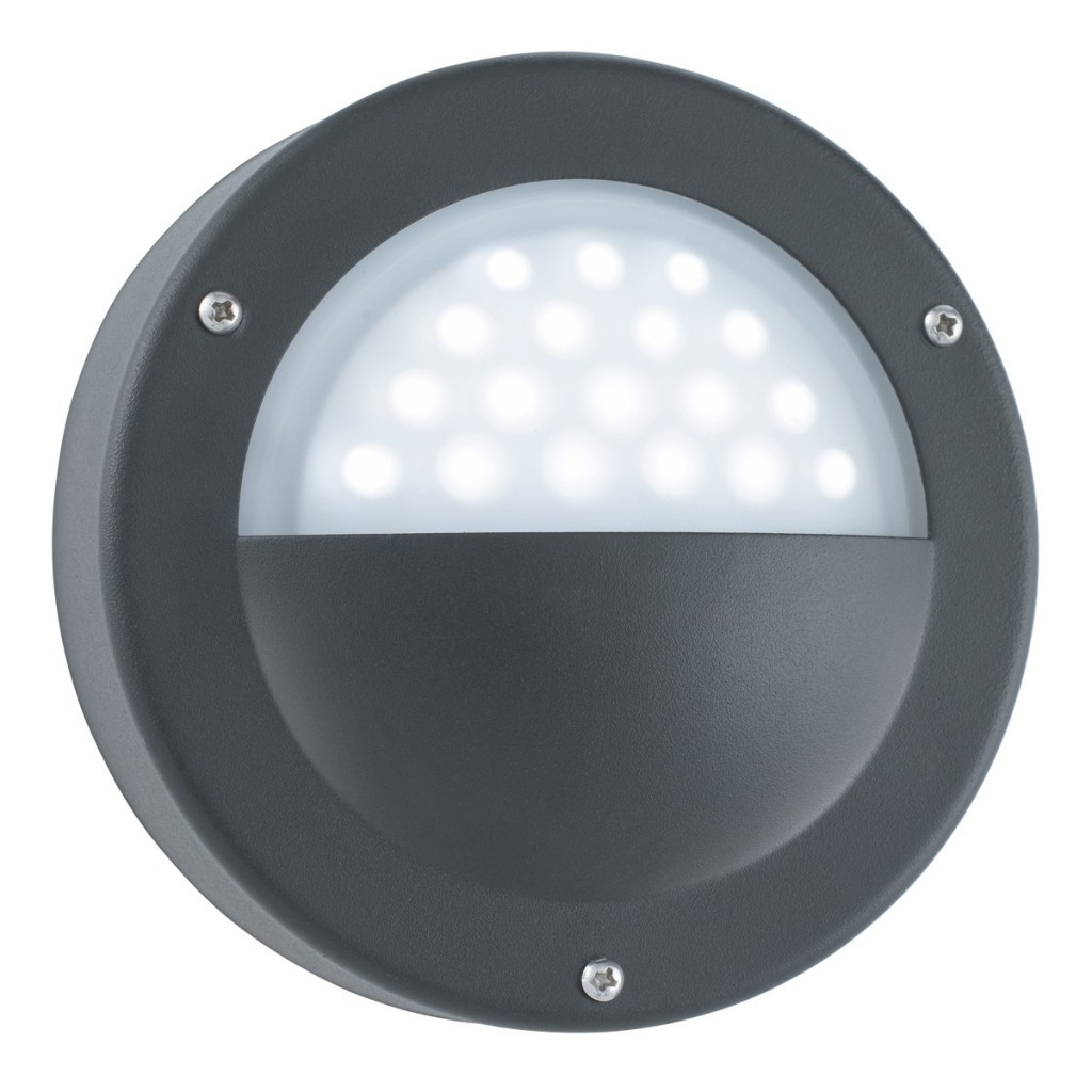 BLACK IP44 18 LED CIRCULAR OUTDOOR WALL LIGHT WITH ACID GLASS – 8744BK ...